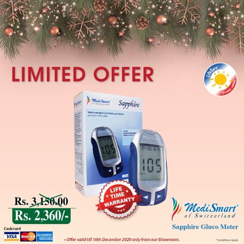 MediSmart® SAPPHIRE Blood Glucose Meter - LifeServ'